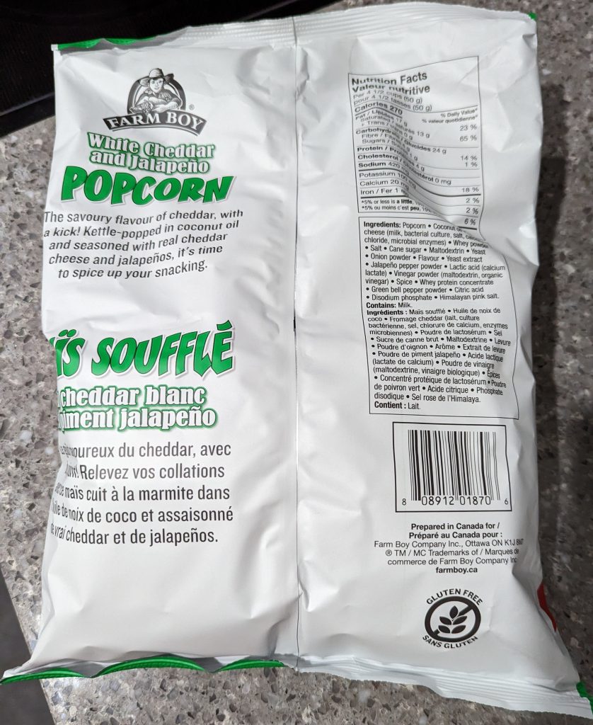 Farm Boy Real Butter Popcorn - YUMMY 4 UR TUMMY